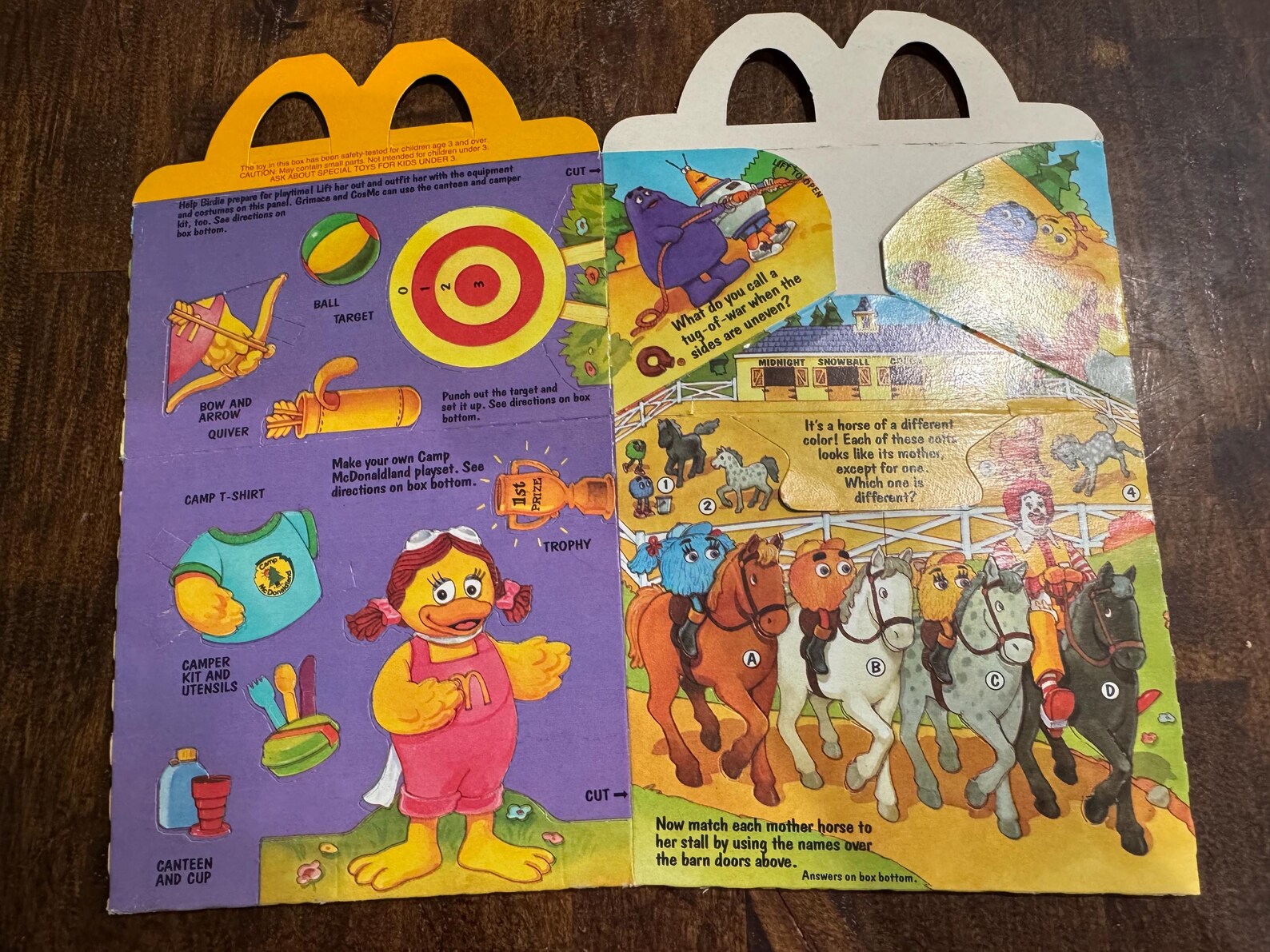 Rare 1989 Mcdonalds Camp Mcdonaldland Happy Meal Box Unused New Old ...