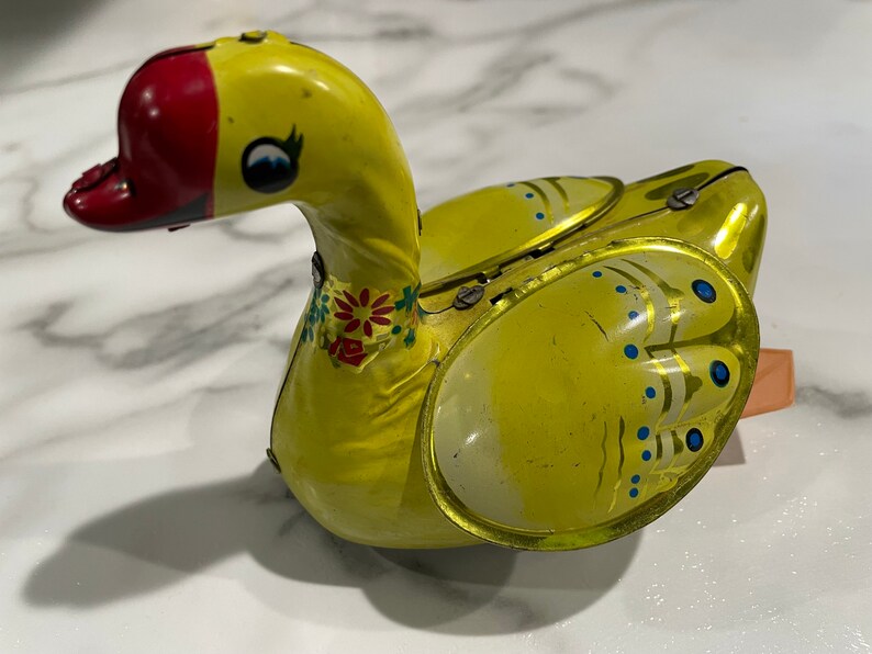 1970's Wind up Tin Lithograph Swan - Etsy