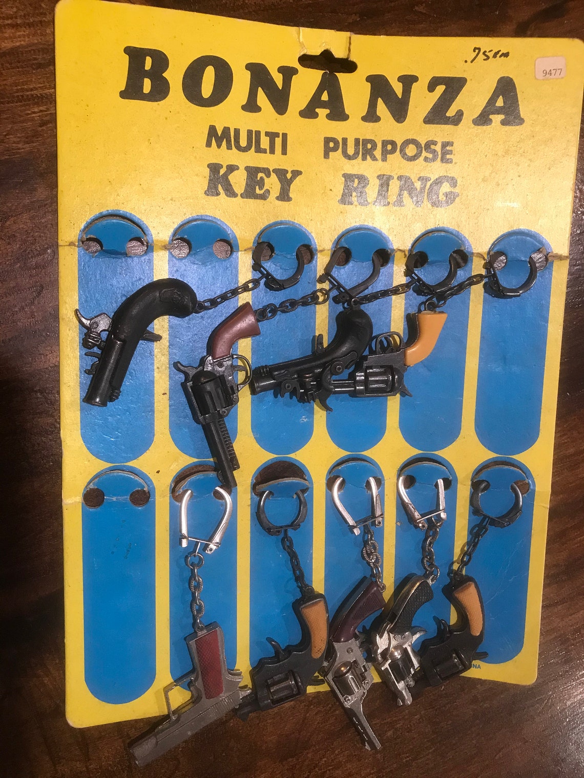 Vintage Key Rings Bonanza Diecast Miniature Toy Cap Gun on Original ...