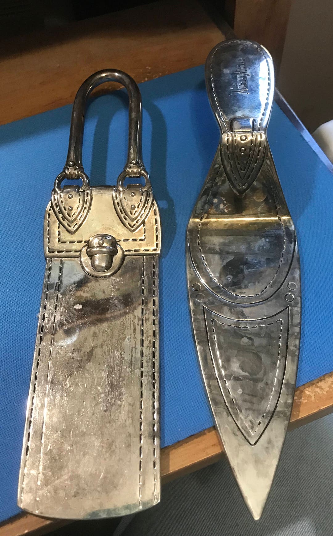 Vintage Neiman Marcus Silverplate High Heel Shoe & Purse Cake Dessert ...