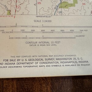 1952 Map of Ingalls, Indiana U S Geological Survey Topographic 22 X 27 ...