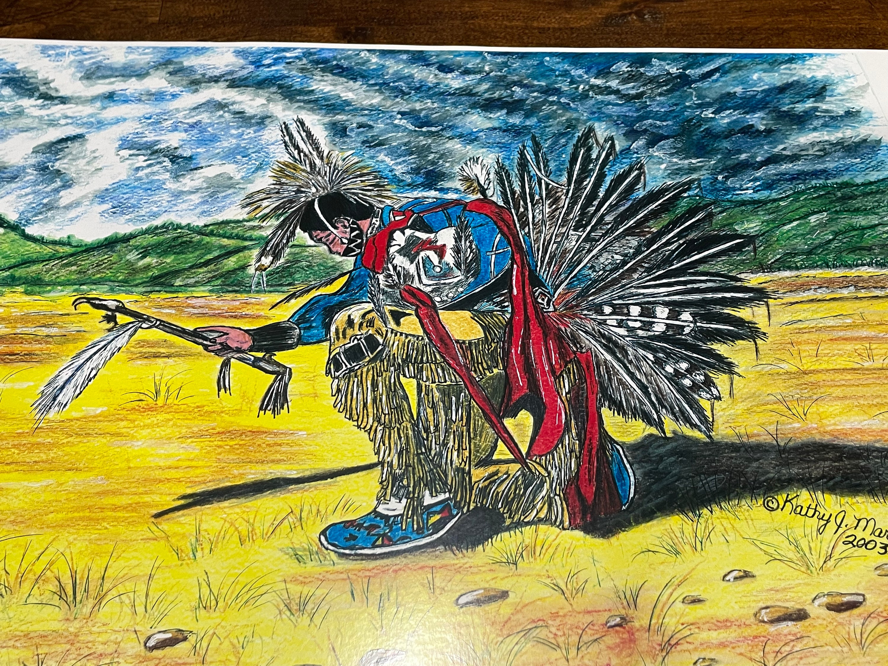 Native American Rain Dance Watercolor Print 11 X 15 by Kathy Marrs ...