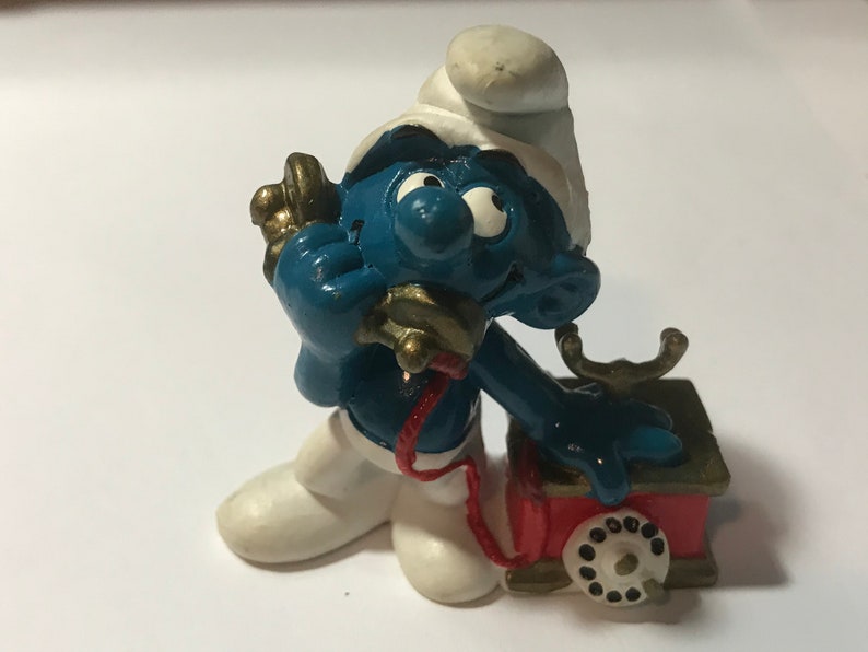 Telephone Smurf PVC Toy Figurine 1980 - Etsy