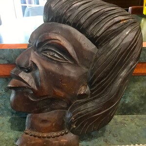 Vintage Carved Wood Mayan Aztec Man Wall Art - Etsy