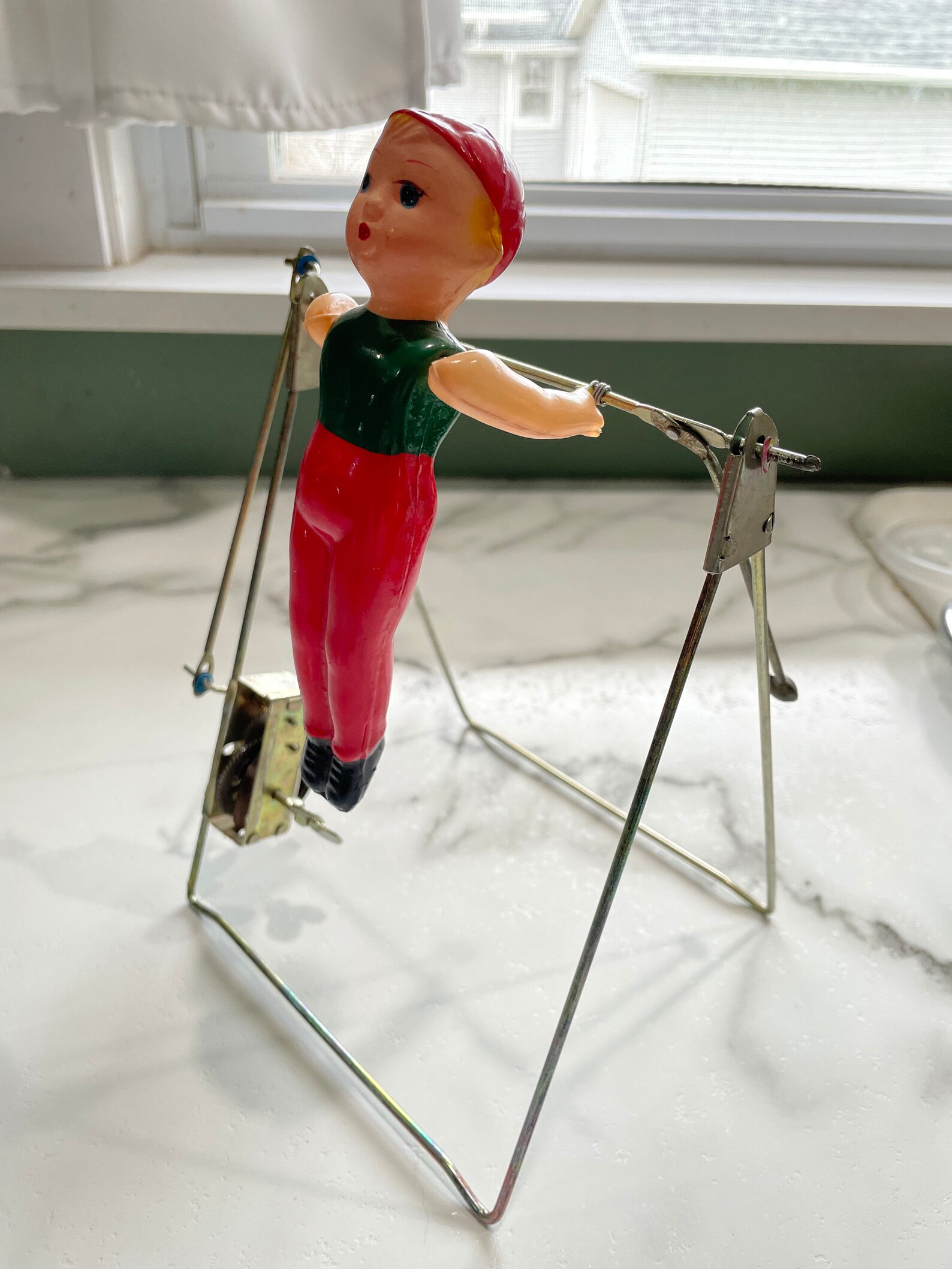 1970's Wind-up Celluloid Acrobat Single Bar Gymnast Toy - Etsy