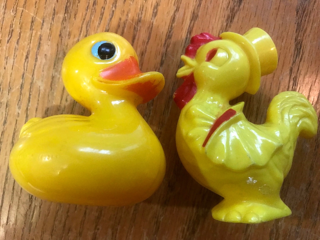 Qty of 2 Vintage Celluloid Duck and Chicken Rattle Toys - Etsy