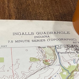 1952 Map of Ingalls, Indiana U S Geological Survey Topographic 22 X 27 ...