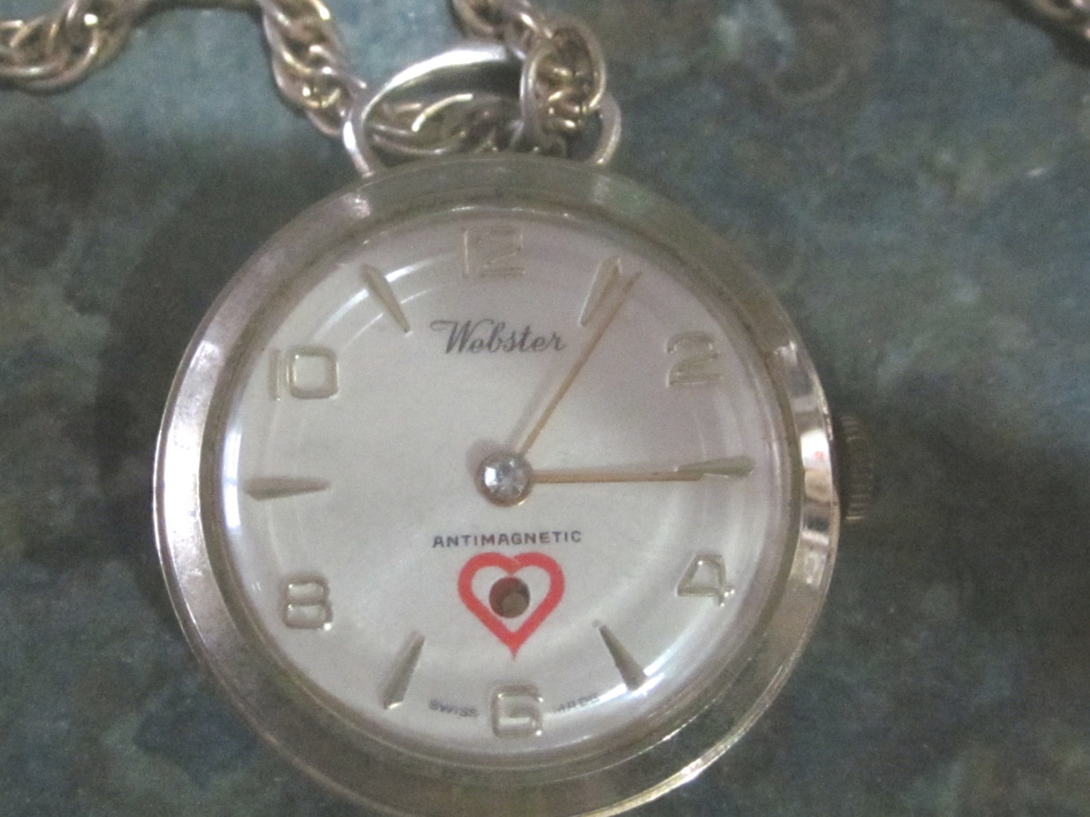 Vintage Webster Pendant Pocket Watch With Sarah Coventry Chain 1960 Era ...