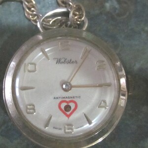 Vintage Webster Pendant Pocket Watch With Sarah Coventry Chain 1960 Era ...