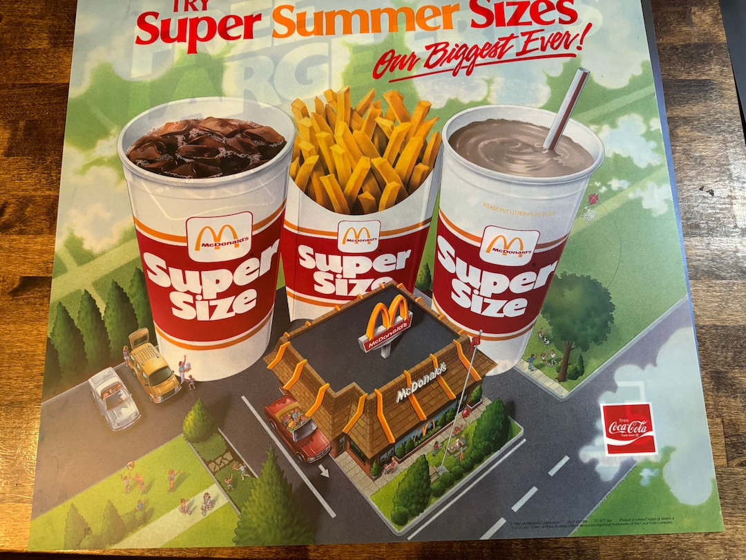 1987 Rare Large Mcdonalds Supersize With Mcdonalds Restaurant Translite ...