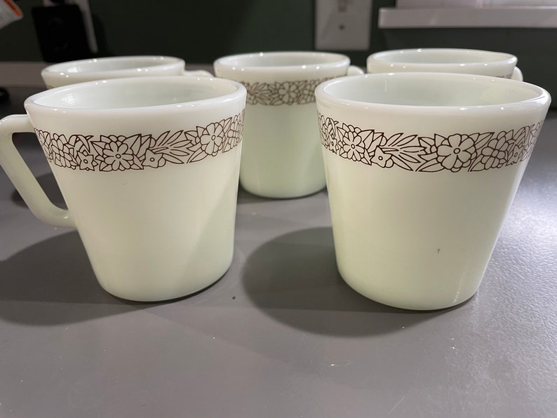Pyrex Woodland Coffee Cup With D Handle set of 5 1970's - Etsy