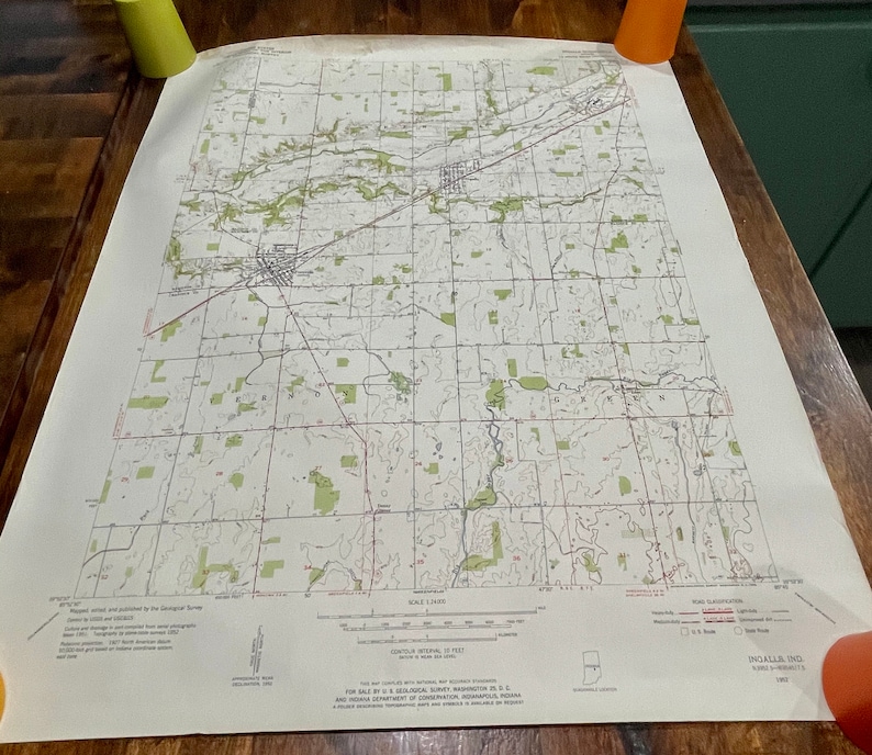 1952 Map of Ingalls Indiana U S Geological Survey Topographic - Etsy