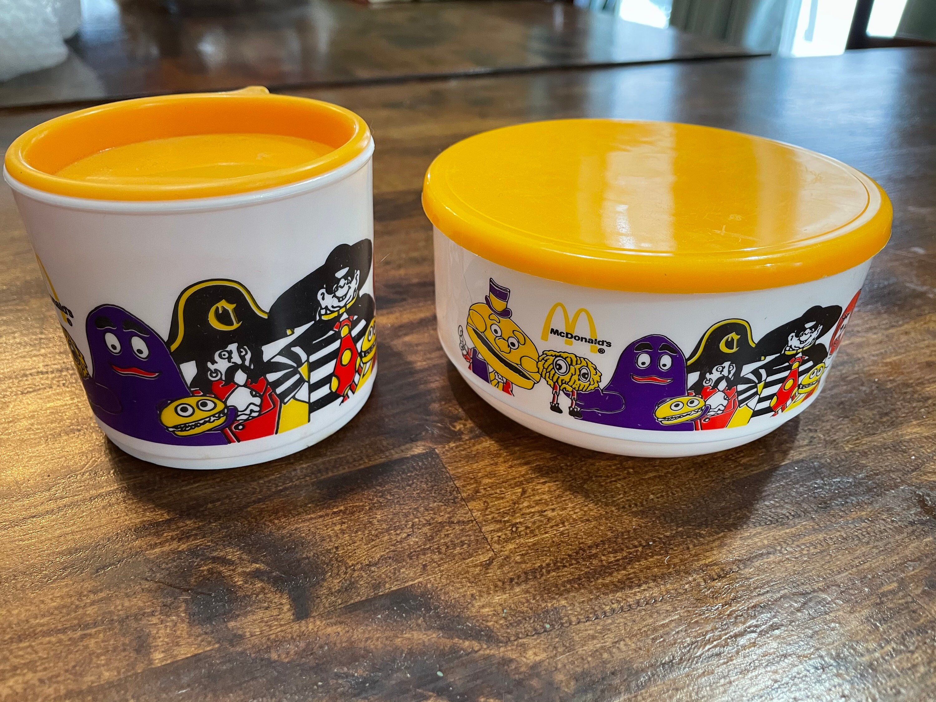 Vintage 1983 McDonalds Sippy Cup and Cereal Bowl with Lids Bowls Dining ...