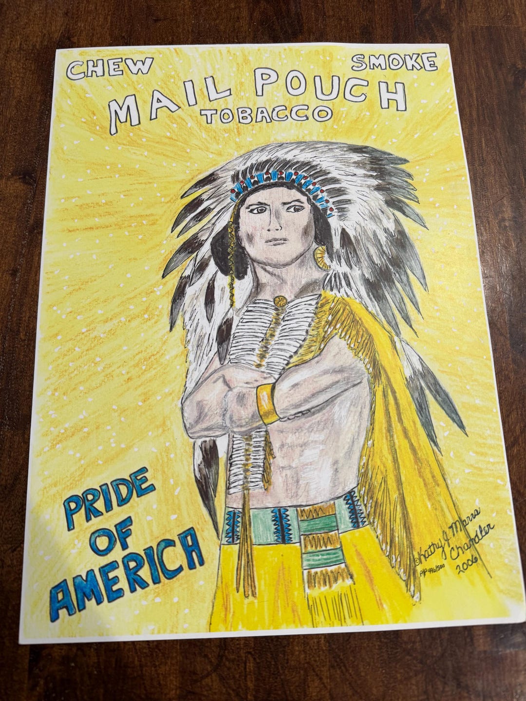Chew Mail Pouch Indian Watercolor Print 11 X 15 - Etsy
