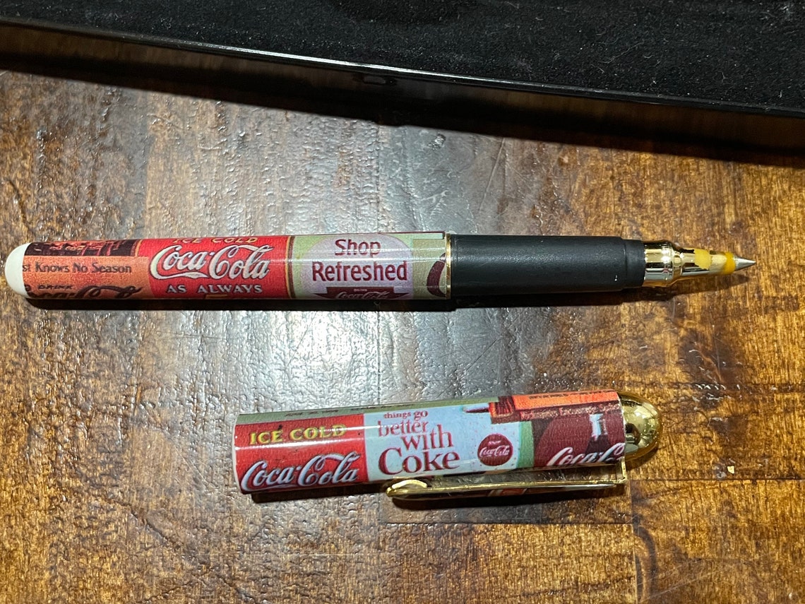 1995 Coca Cola Ink Pen in Tin Lithograph Box - Etsy