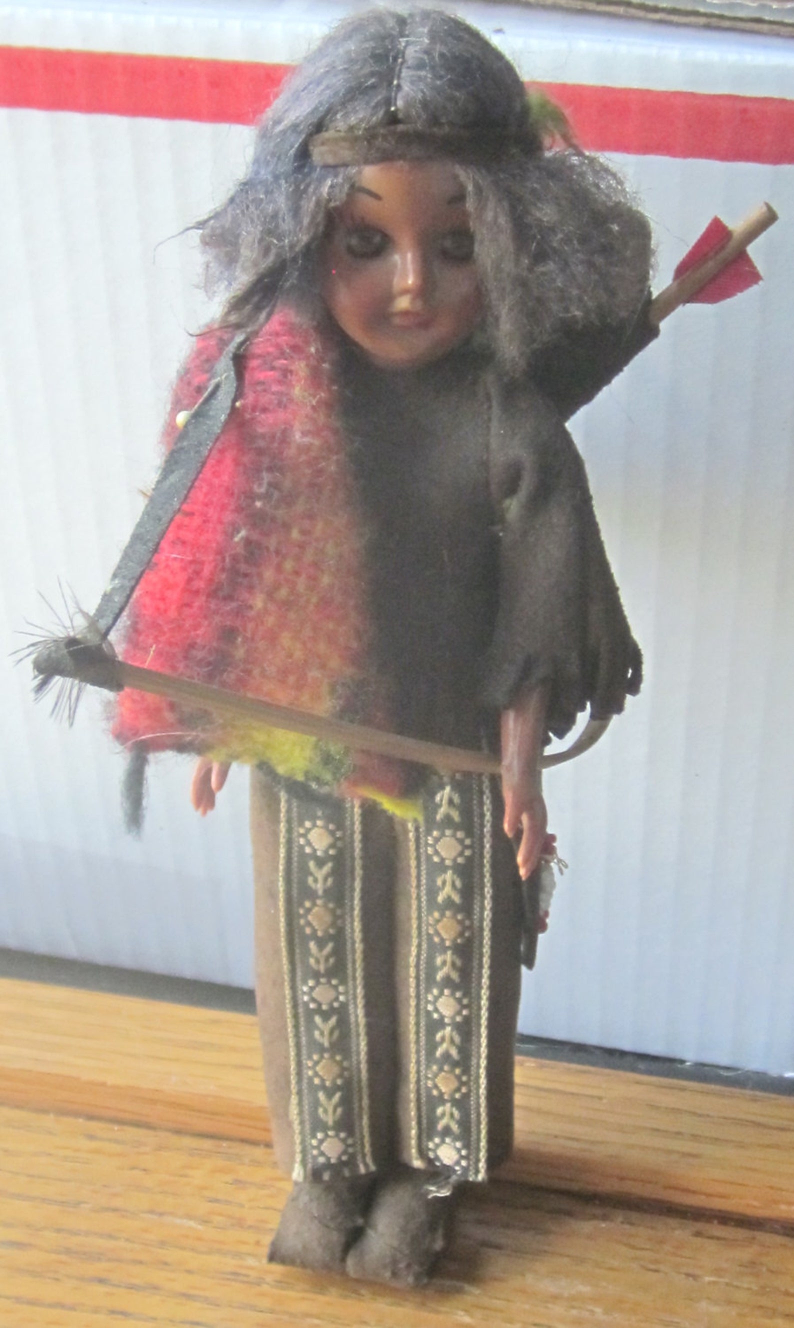 Vintage Native American Indian Doll With Bow and Arrow 1950 - Etsy