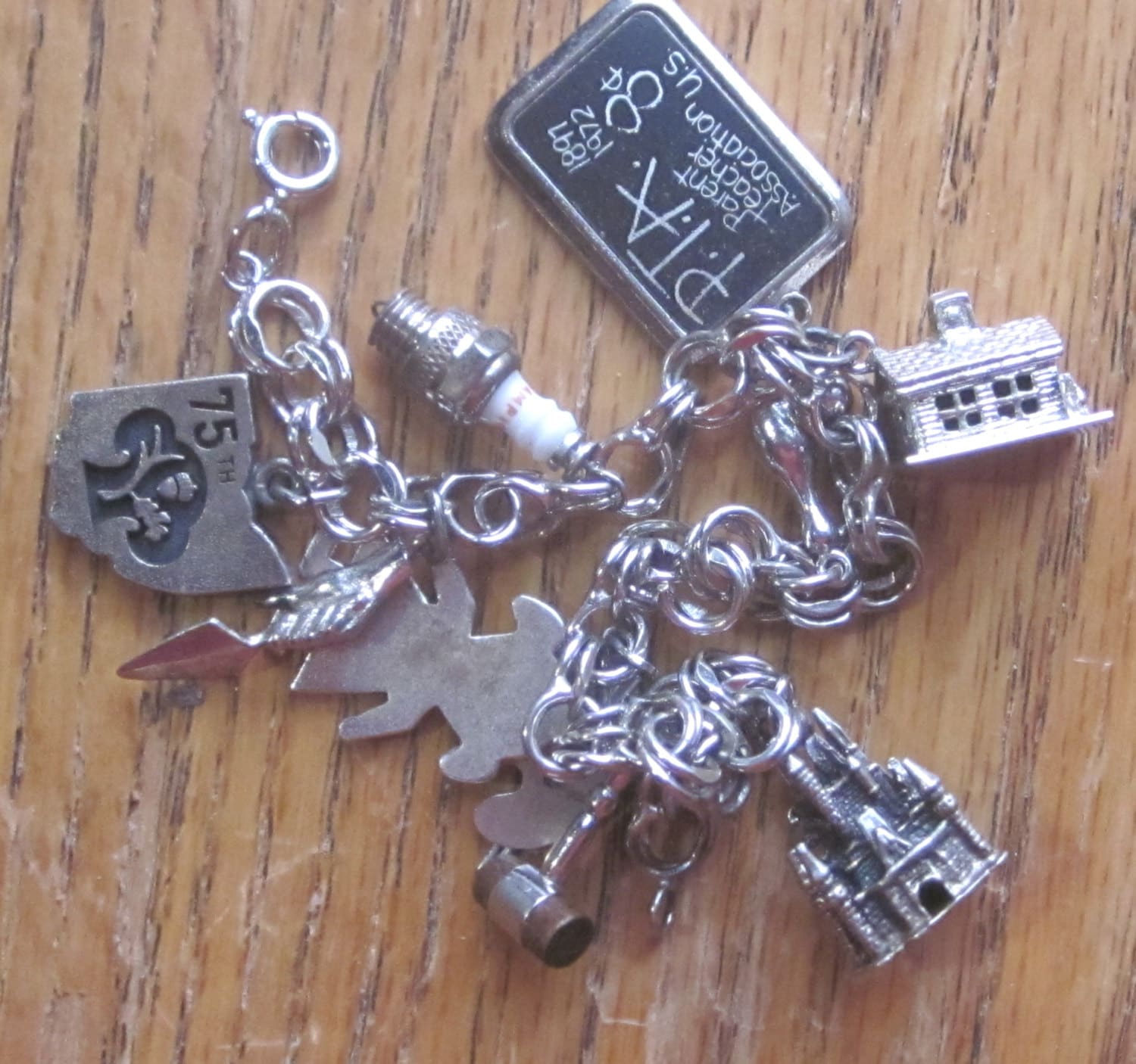 Sterling Charm Bracelet 10 Charms 1960 Era | Etsy