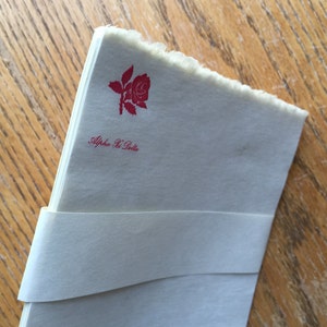 Vintage Stationary Alpha Xi Delta With Rose Symbol 1960 Era - Etsy