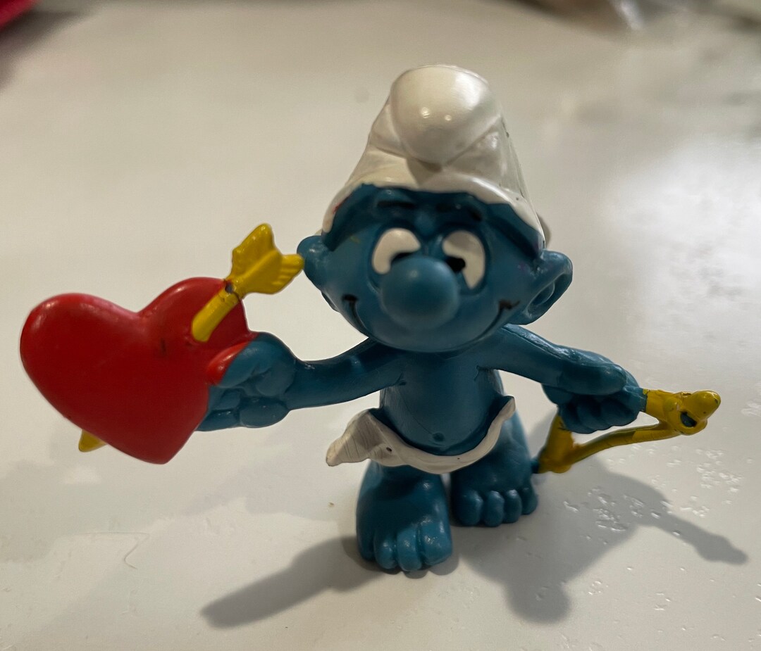 1982 Smurf Cupid With Bow and Arrow PVC Toy Figurine - Etsy