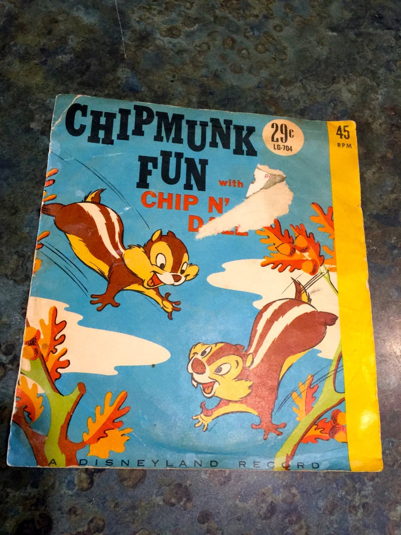 Chipmunk Fun Chip N' Dale Disneyland Gem Record 1960 Era | Etsy