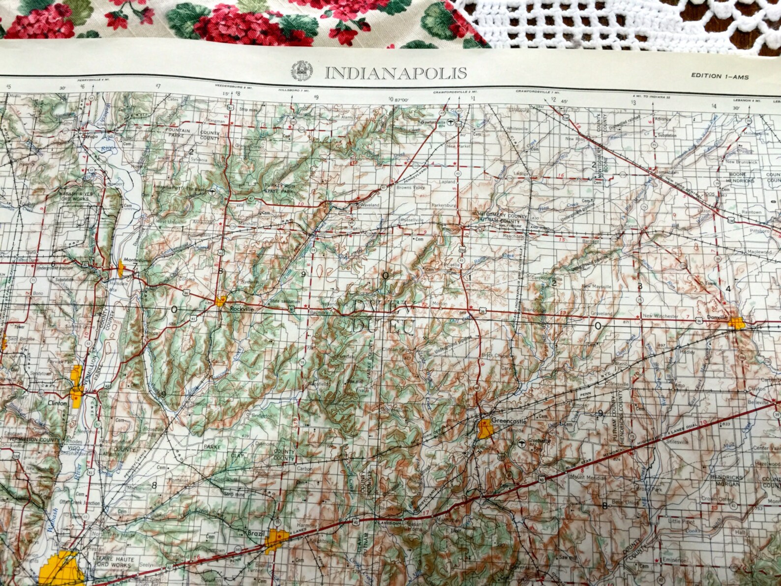 1955 U S Geological Survey Topographic Map of Indianapolis and Part of ...