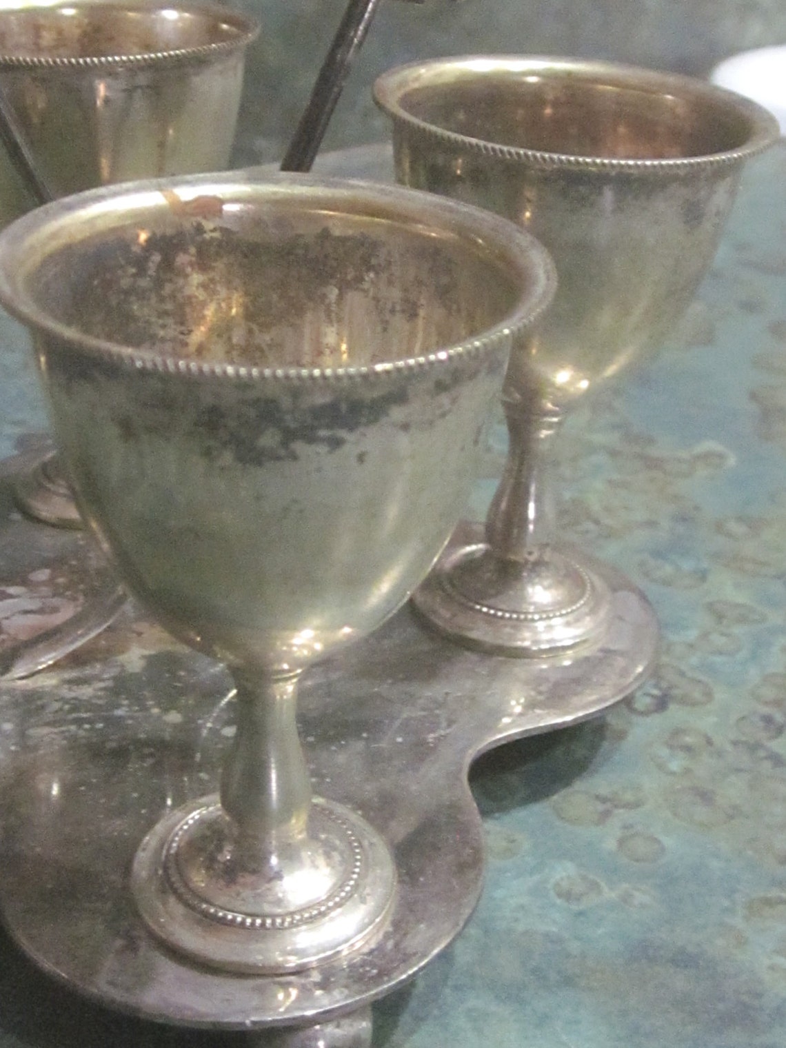 Vintage EPNS (electric Plate Nickel Silver) Egg Cup Set on Tray 1940 ...