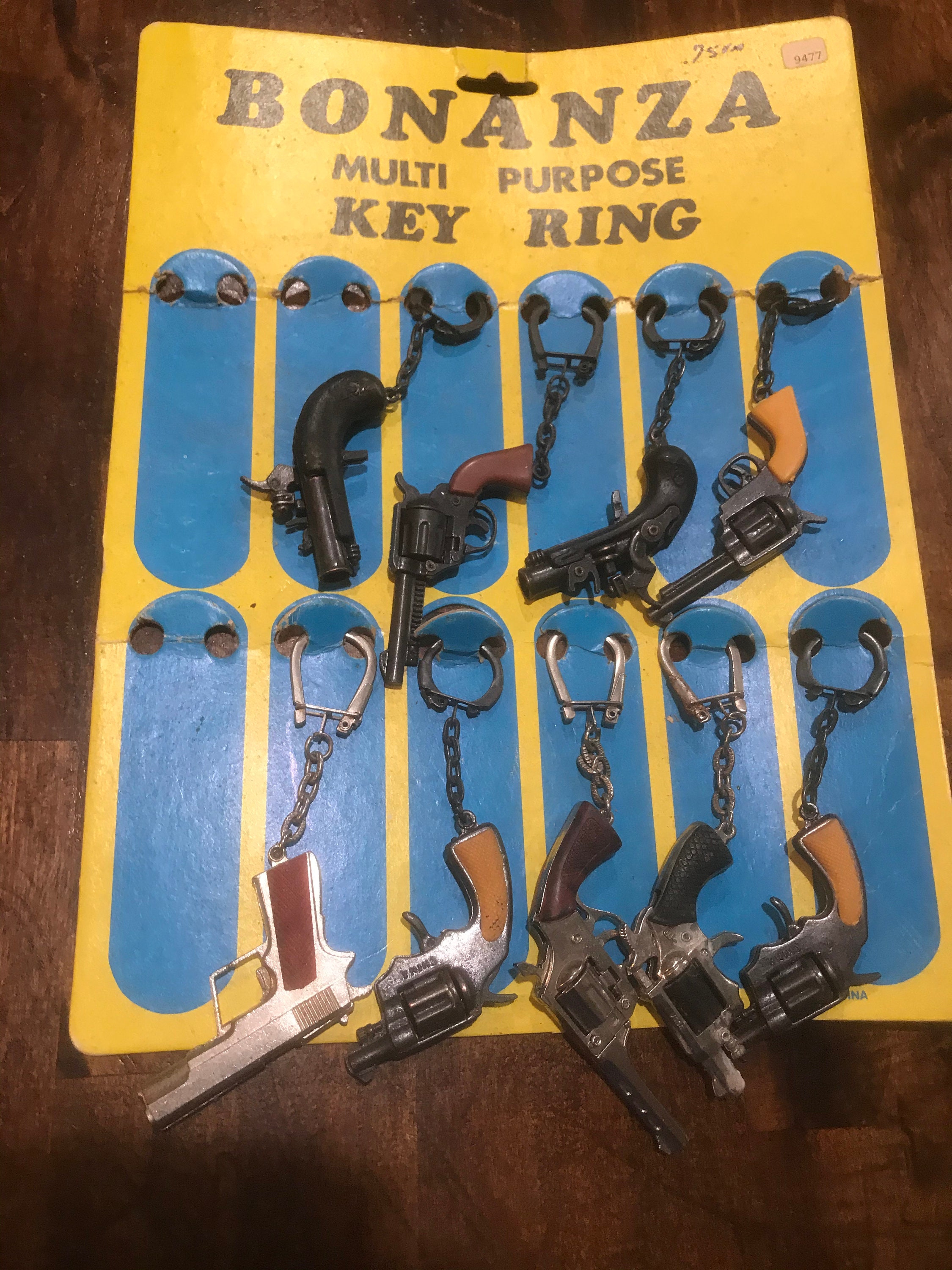 Vintage Key Rings Bonanza Diecast Miniature Toy Cap Gun on Original ...
