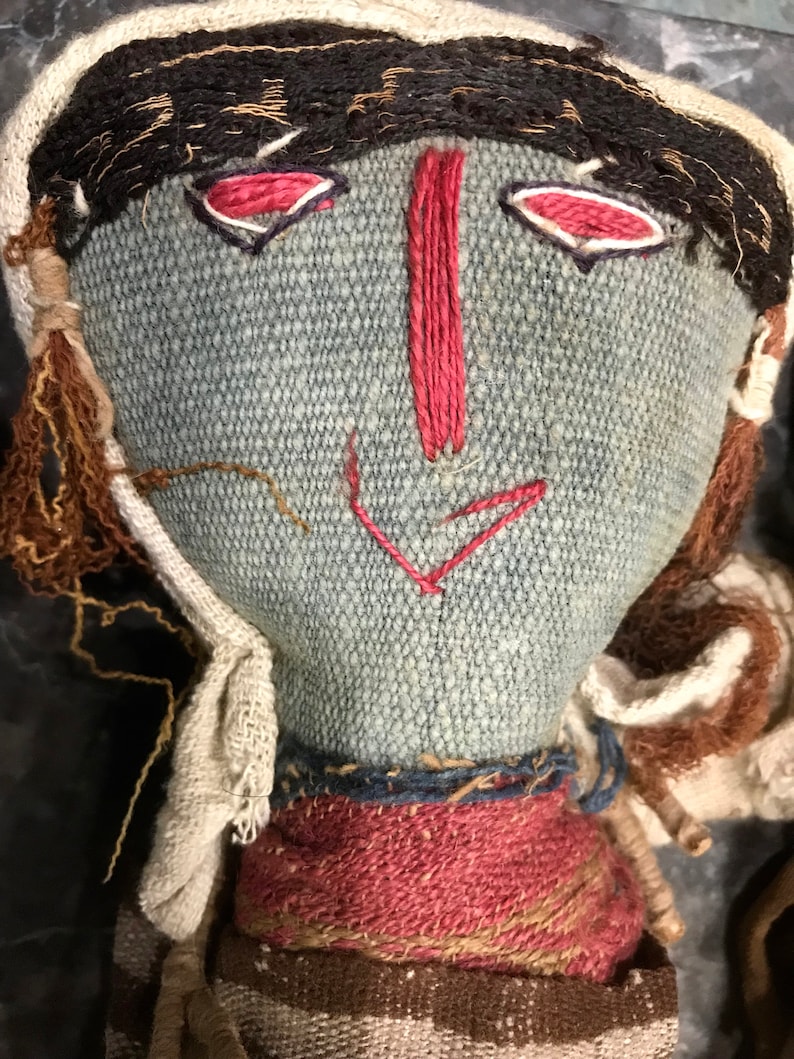 Antique Rare Lot of 2 Peru Inca Chancay Burial Dolls Ancient Textiles ...