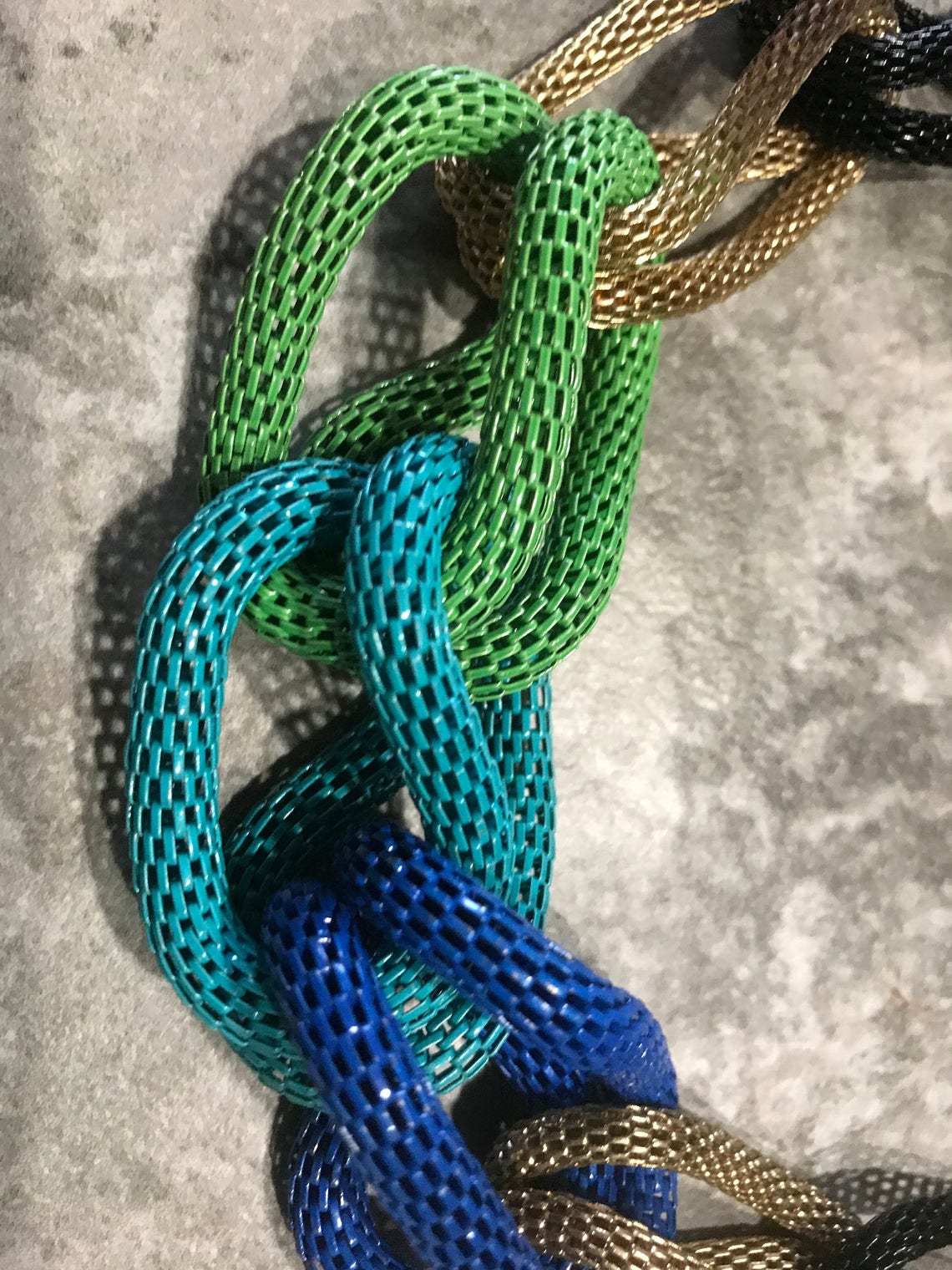 Vintage 5 Colors Round Metal Mesh Rope Entwined Necklace 20 - Etsy