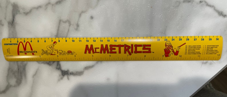 1970's Mcdonalds Mcmetrics Tin Ruler new Old Stock - Etsy