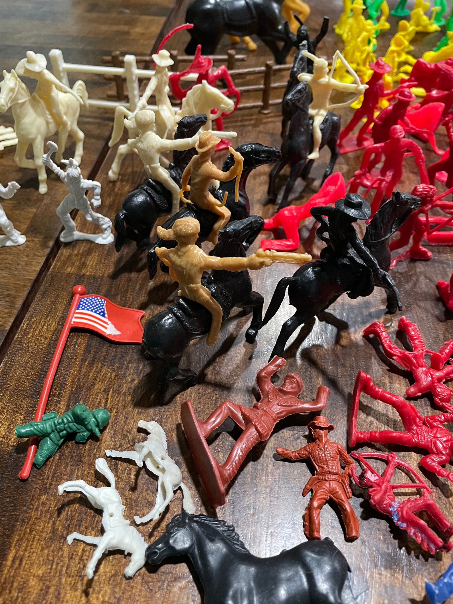 1950s Toy Plastic Horses Cowboys Indians Fence 181 Pieces - Etsy