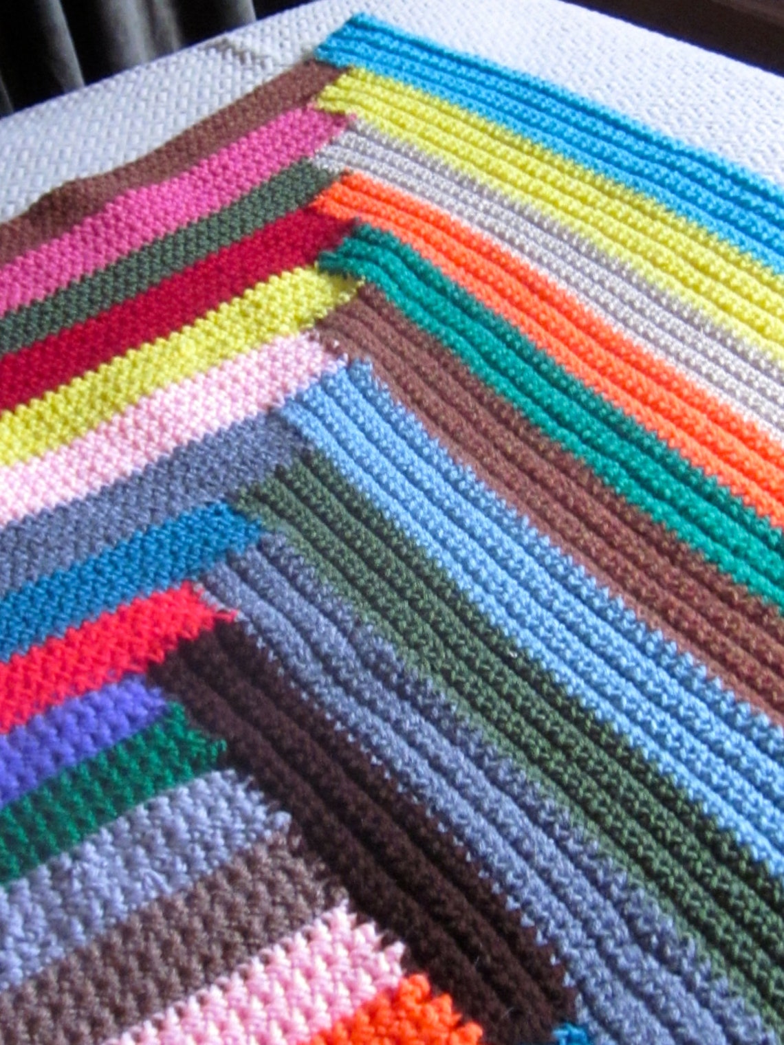 Handmade Crocheted Log Cabin Design Adult Blanket 44 X 38 - Etsy