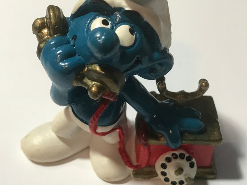 Telephone Smurf PVC Toy Figurine 1980 - Etsy