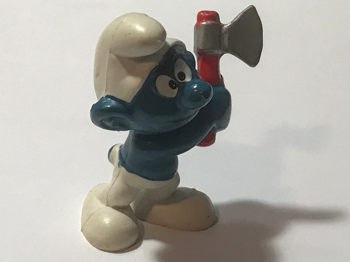Smurf Woodcutter PVC Toy Figurine 1976 | Etsy