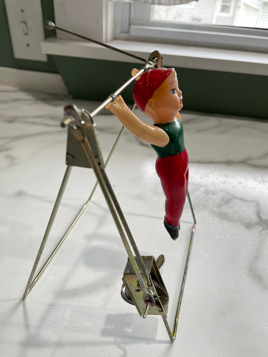 1970's Wind-up Celluloid Acrobat Single Bar Gymnast Toy - Etsy