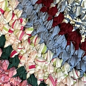 Handmade Farmhouse Rag Rug 32 Inch Diameter Reds, Blues and Mauves Etc ...