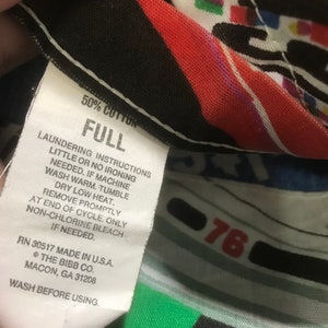 Rare Vintage 1970's Nascar Racing 3pc Full Bedding Sheet Set Flat ...