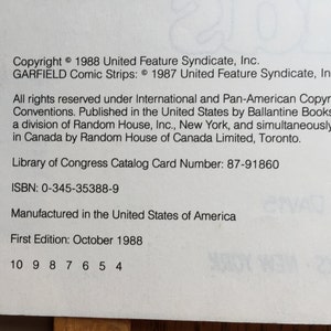 1988 First Edition Garfield Rounds Out 16th Book - Etsy