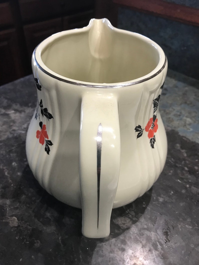 Vintage Hall China Red Poppy Water Jug Pitcher - Etsy