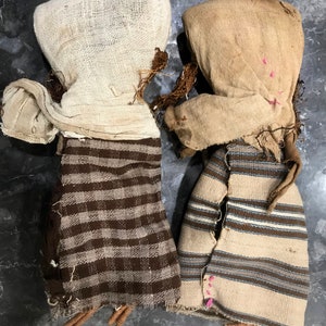 Antique Rare Lot of 2 Peru Inca Chancay Burial Dolls Ancient Textiles ...