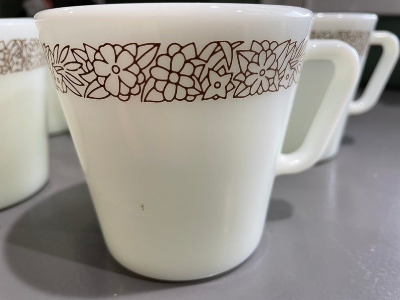 Pyrex Woodland Coffee Cup With D Handle set of 5 1970's - Etsy