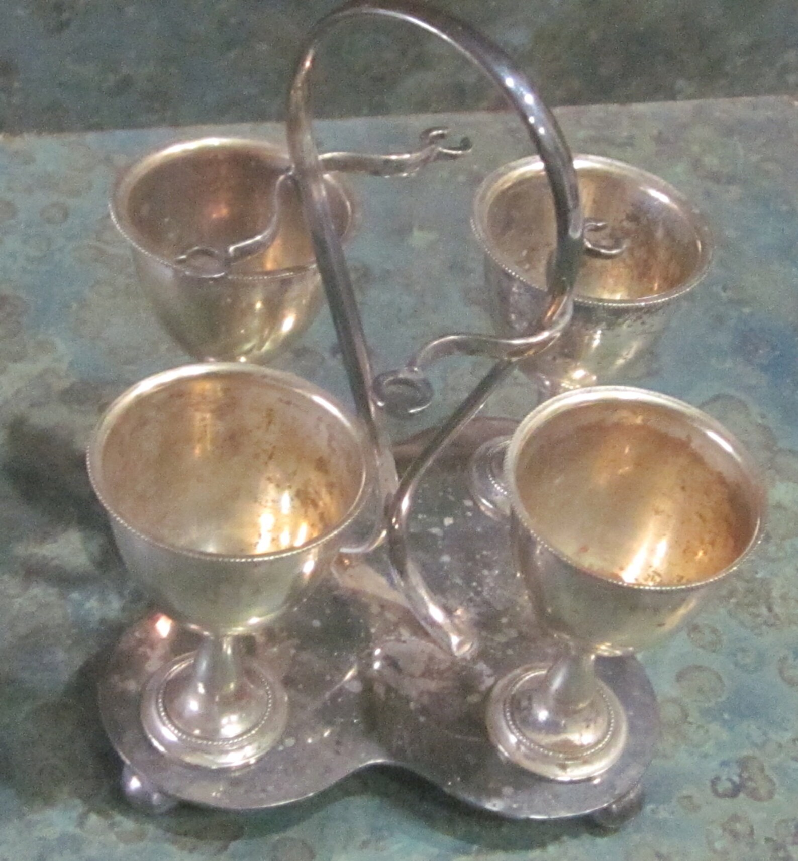 Vintage EPNS (electric Plate Nickel Silver) Egg Cup Set on Tray 1940 ...