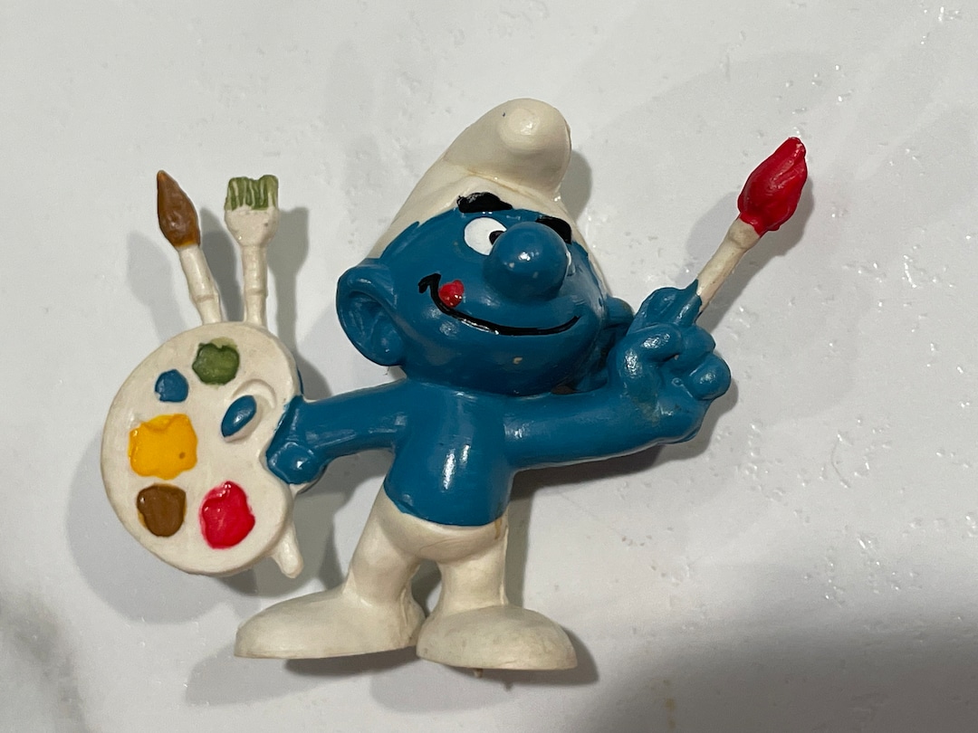 1983 Smurf Artist PVC Figure - Etsy