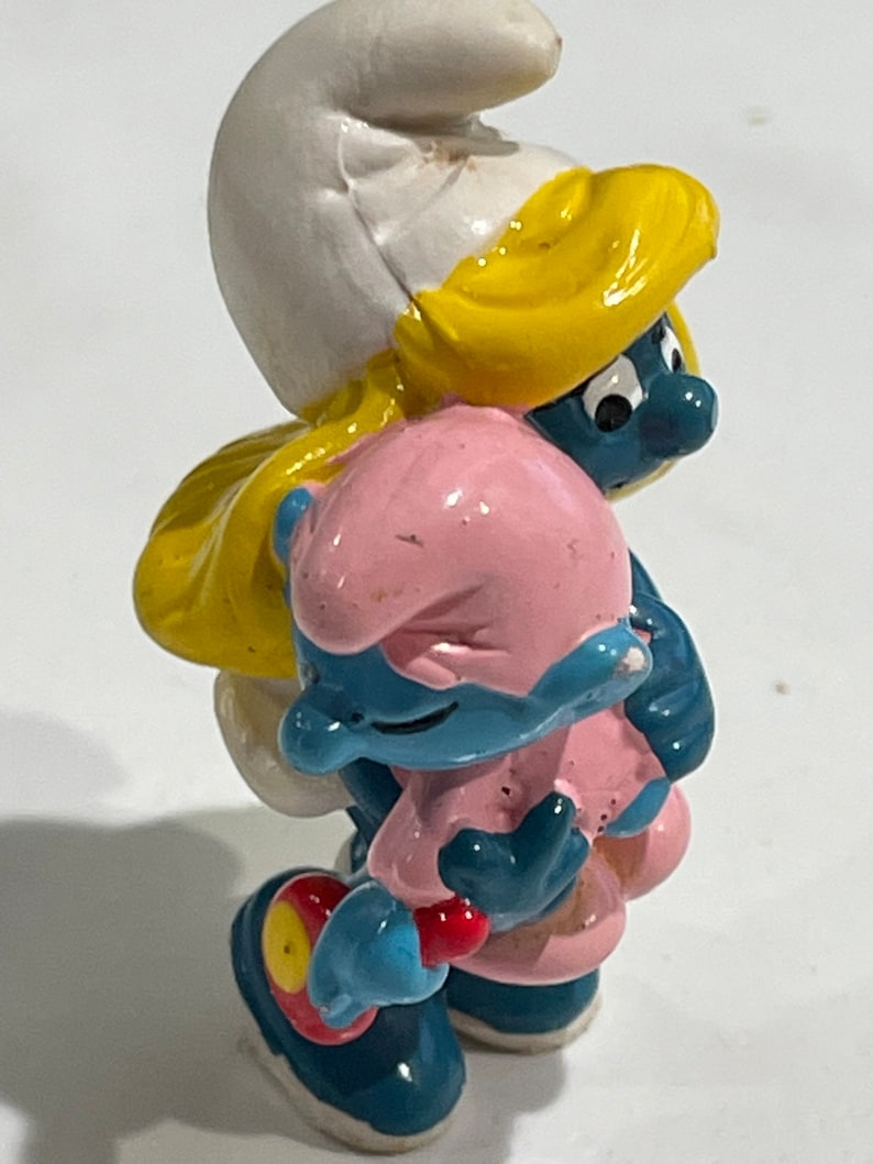 1984 Smurfette Holding a Baby Smurf PVC Figure - Etsy