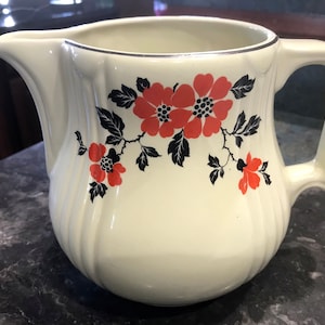 Vintage Hall China Red Poppy Water Jug Pitcher - Etsy
