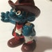 Smurf Cowboy With Rope PVC Toy Figurine 1981 - Etsy