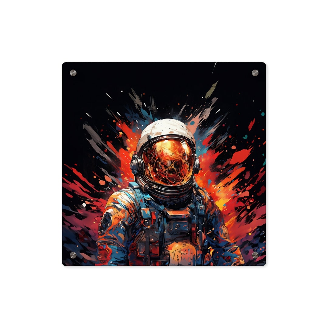 Splatter Paint Astronaut Acrylic Wall Art Panels - Etsy