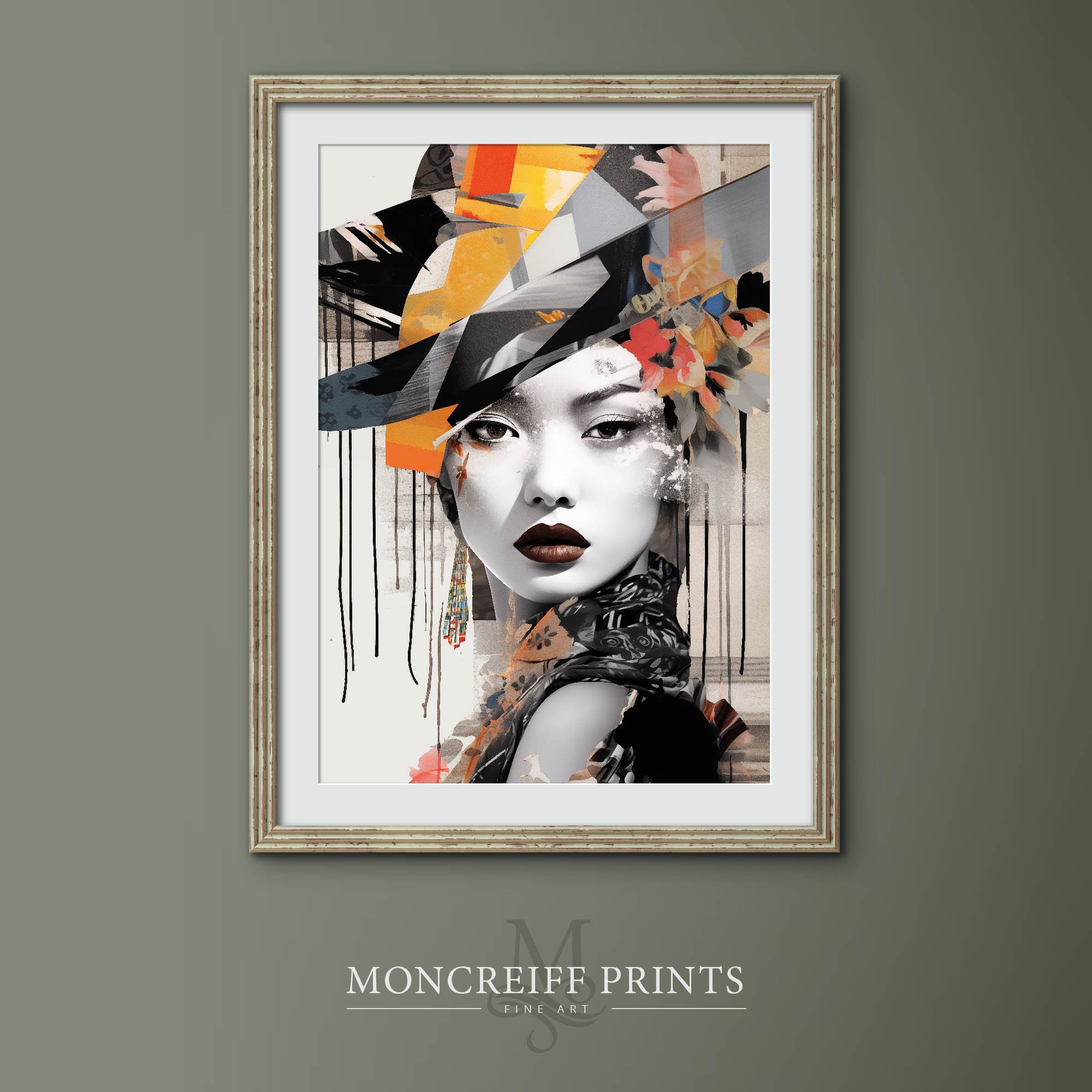 Portrait of an Asian Woman in Hat, Contemporary Artwork, High ...