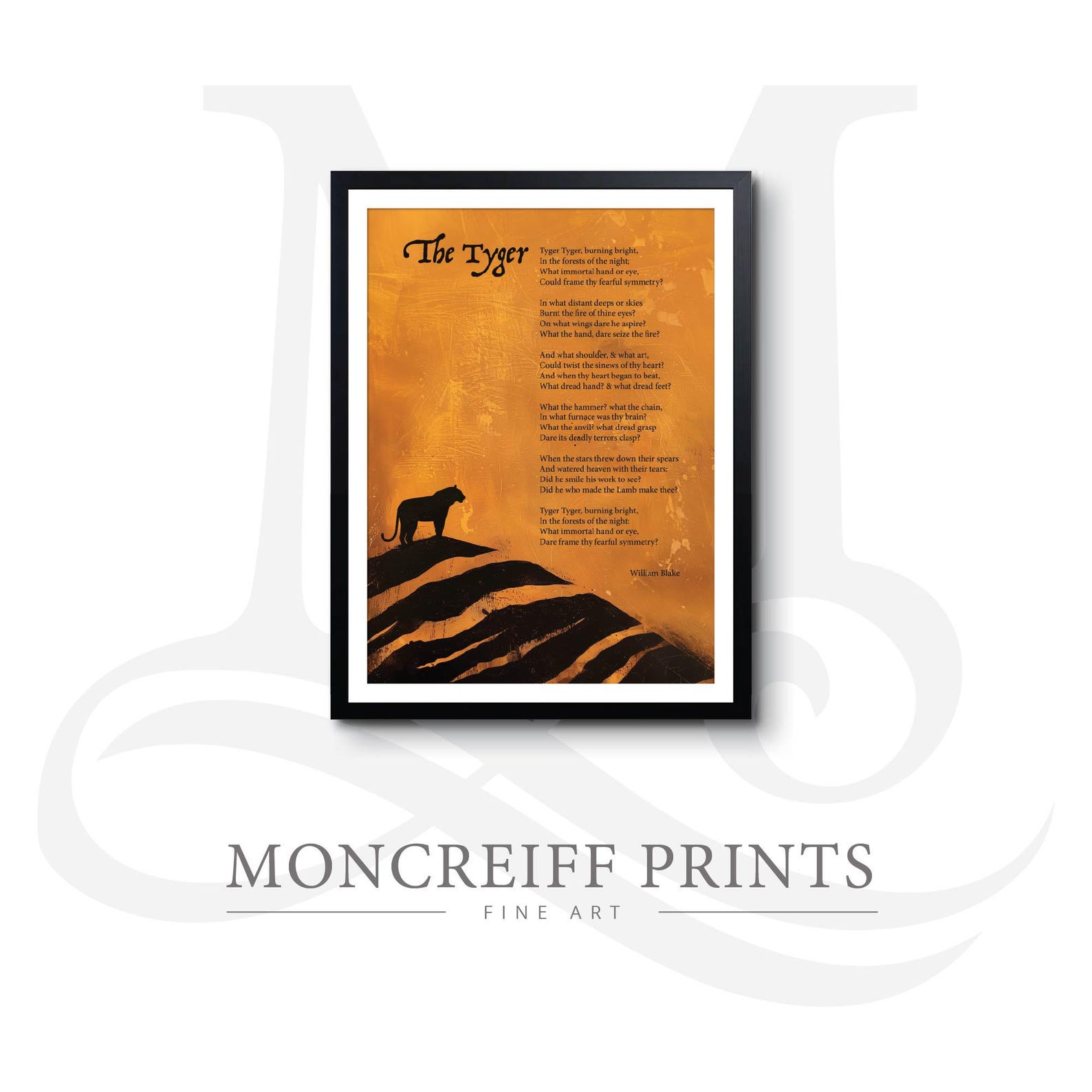 The Tyger Poem Print – William Blake Poetry Wall Art, Literary Quote ...