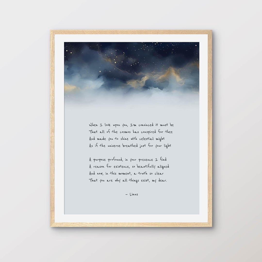 Poetry Wall Art, Original Love Poem With Watercolour Painting ...